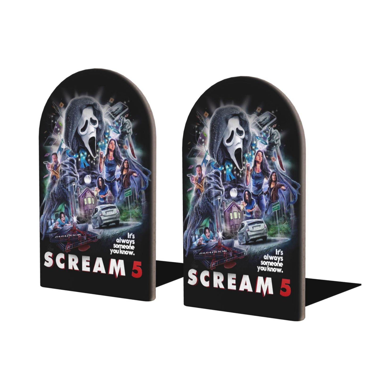 Scream Horror Ghostface Killer Bookends Wood Book Divider Shelves Non ...