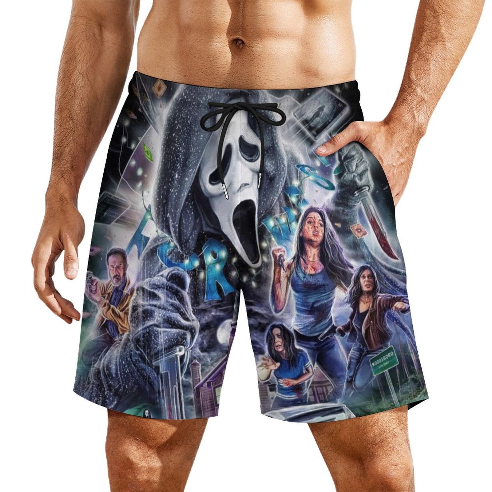 Scream Horror Ghostface Killer Men's Board Shorts Swim Trunks Quick Dry ...