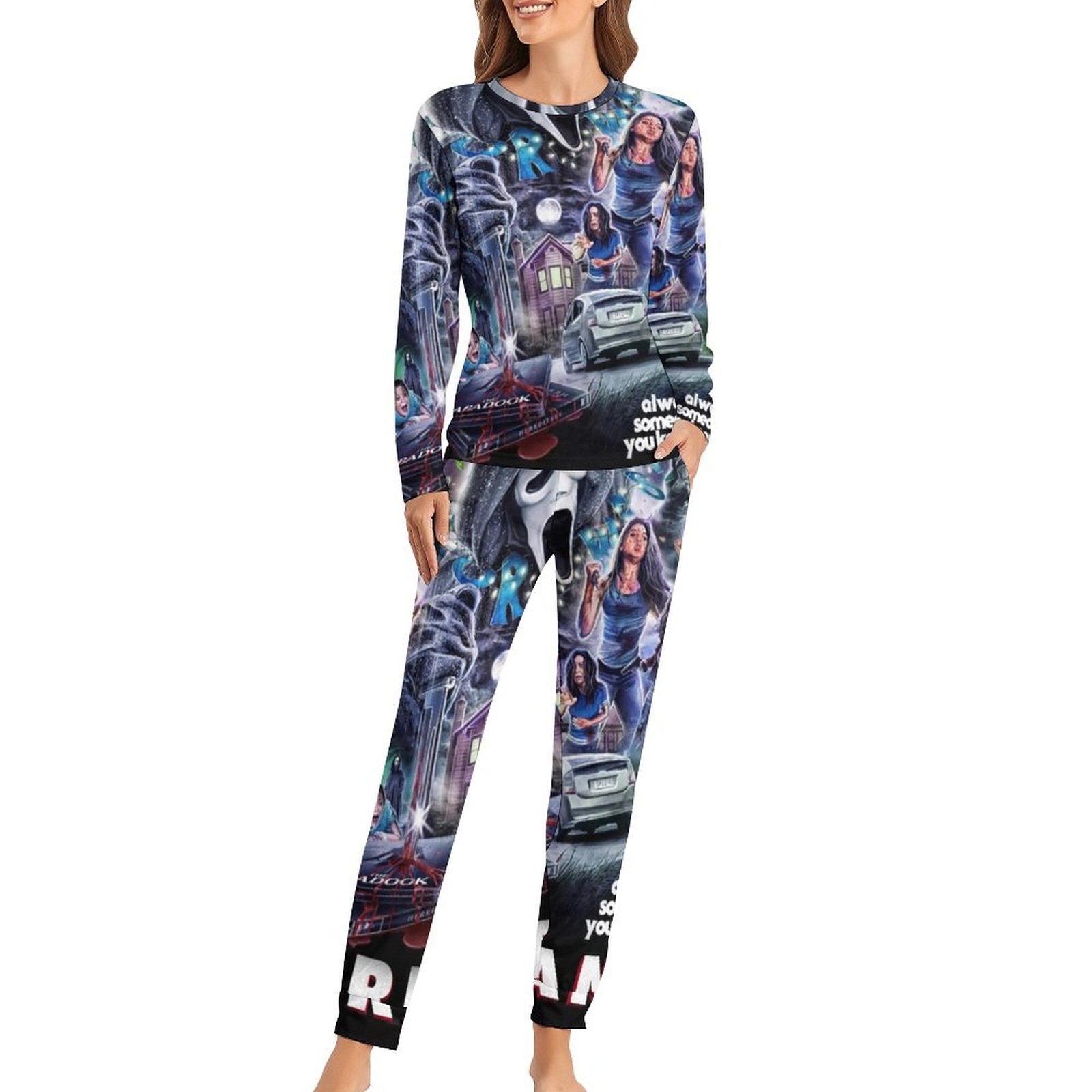 Scream Horror Ghostface Killer Women's Pajama Set Soft Cozy House Wear ...