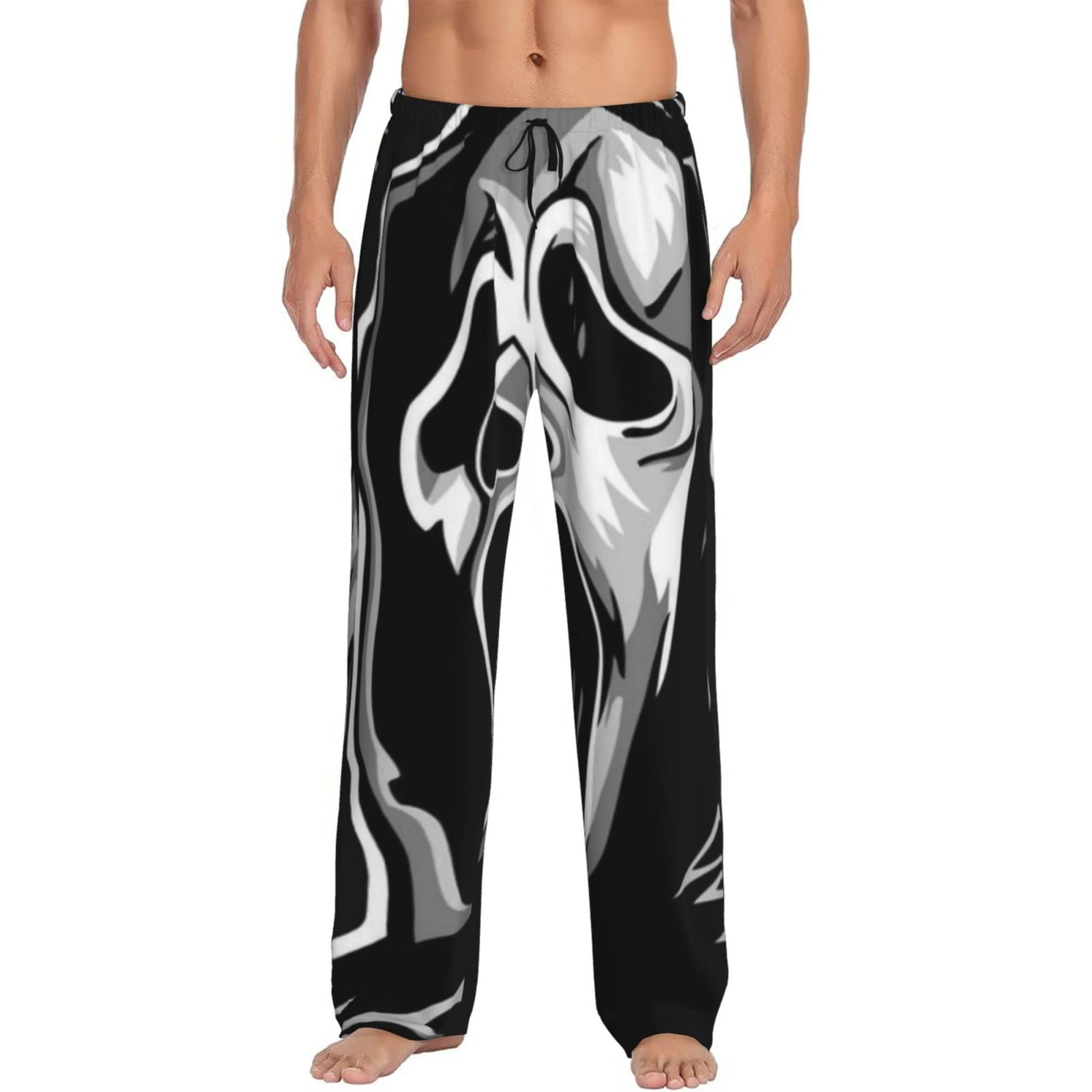 Scream Horror Men's Pajama Pants, Soft All Over Print Casual Drawstring ...