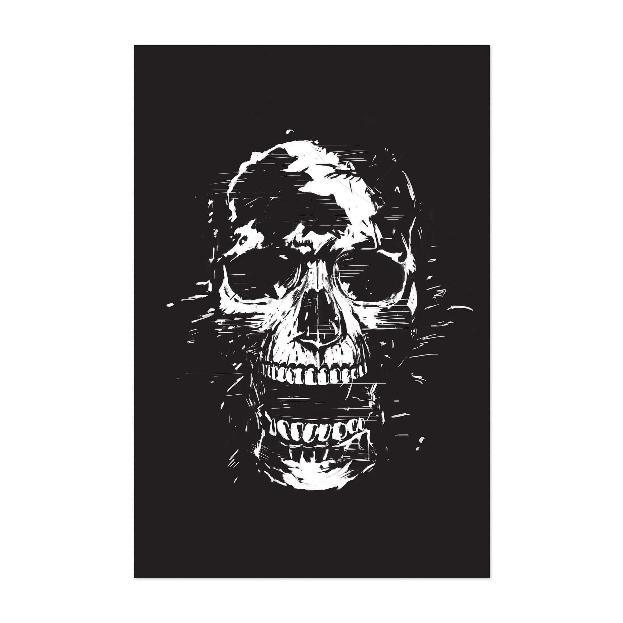 Scream - Illustration Skull Gothic Creepy Spooky Black and White Modern ...