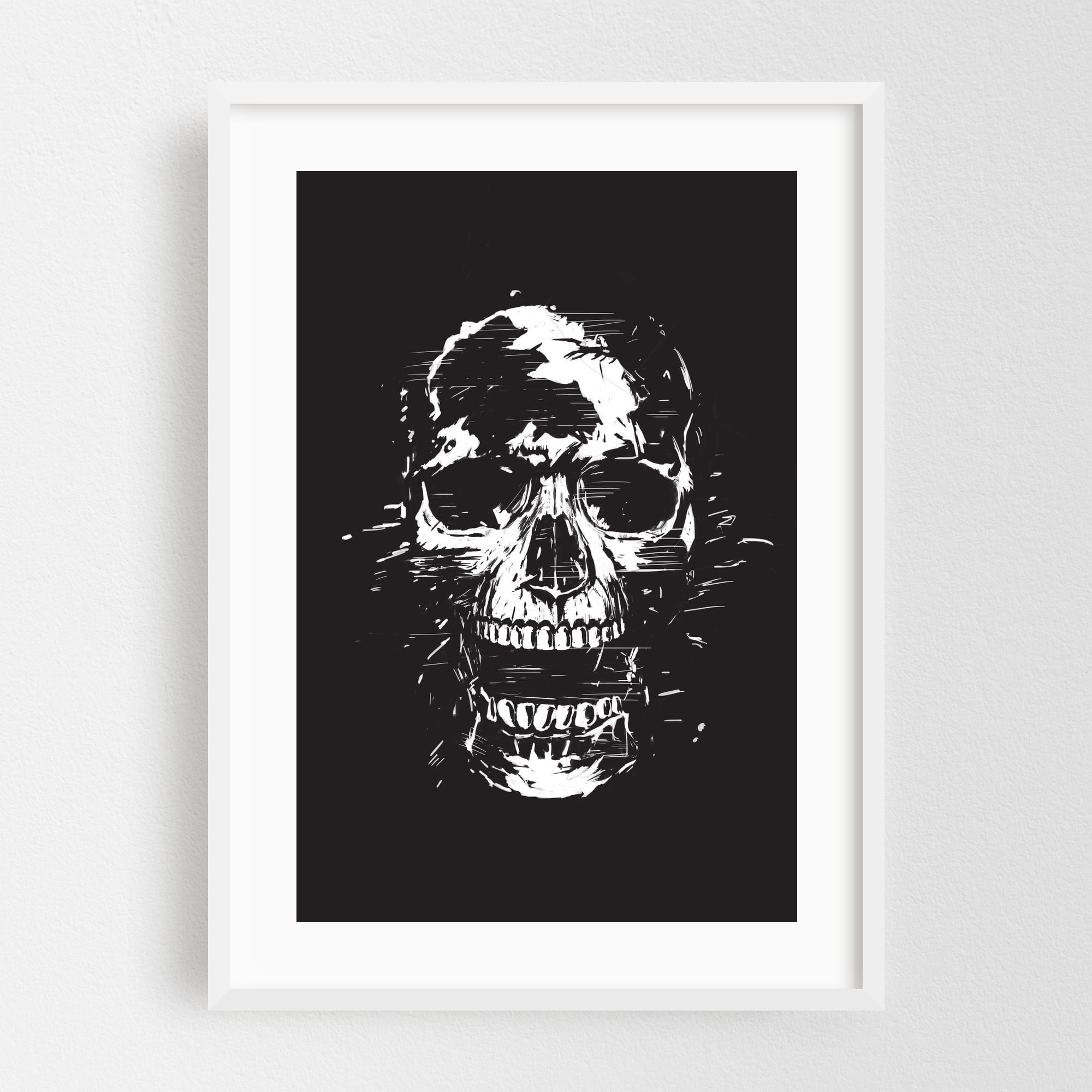 Scream - Illustration Skull Gothic Creepy Spooky Black and White Modern ...