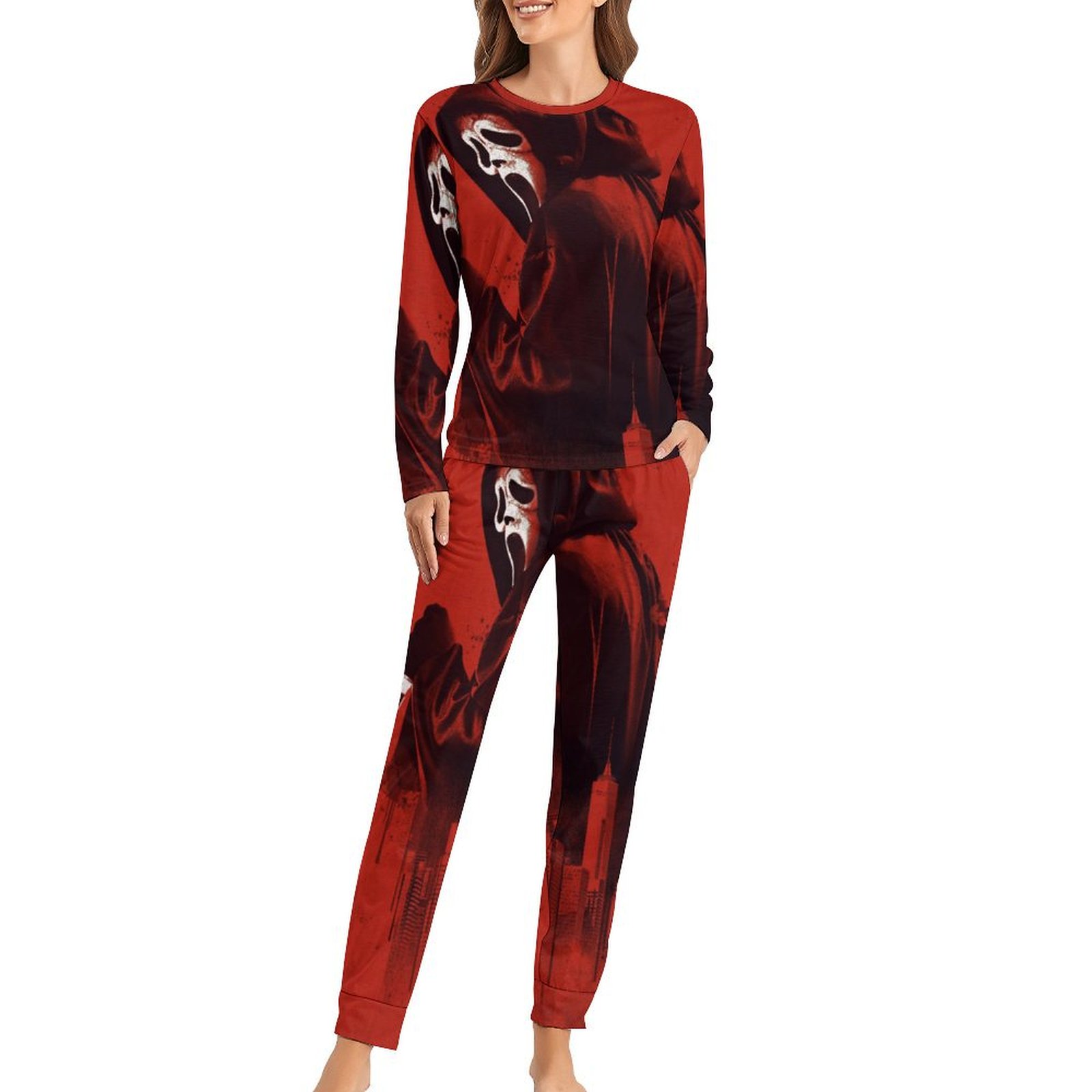 Scream Killer Ghostface Women's Pajama Set Soft Cozy House Wear Sets ...