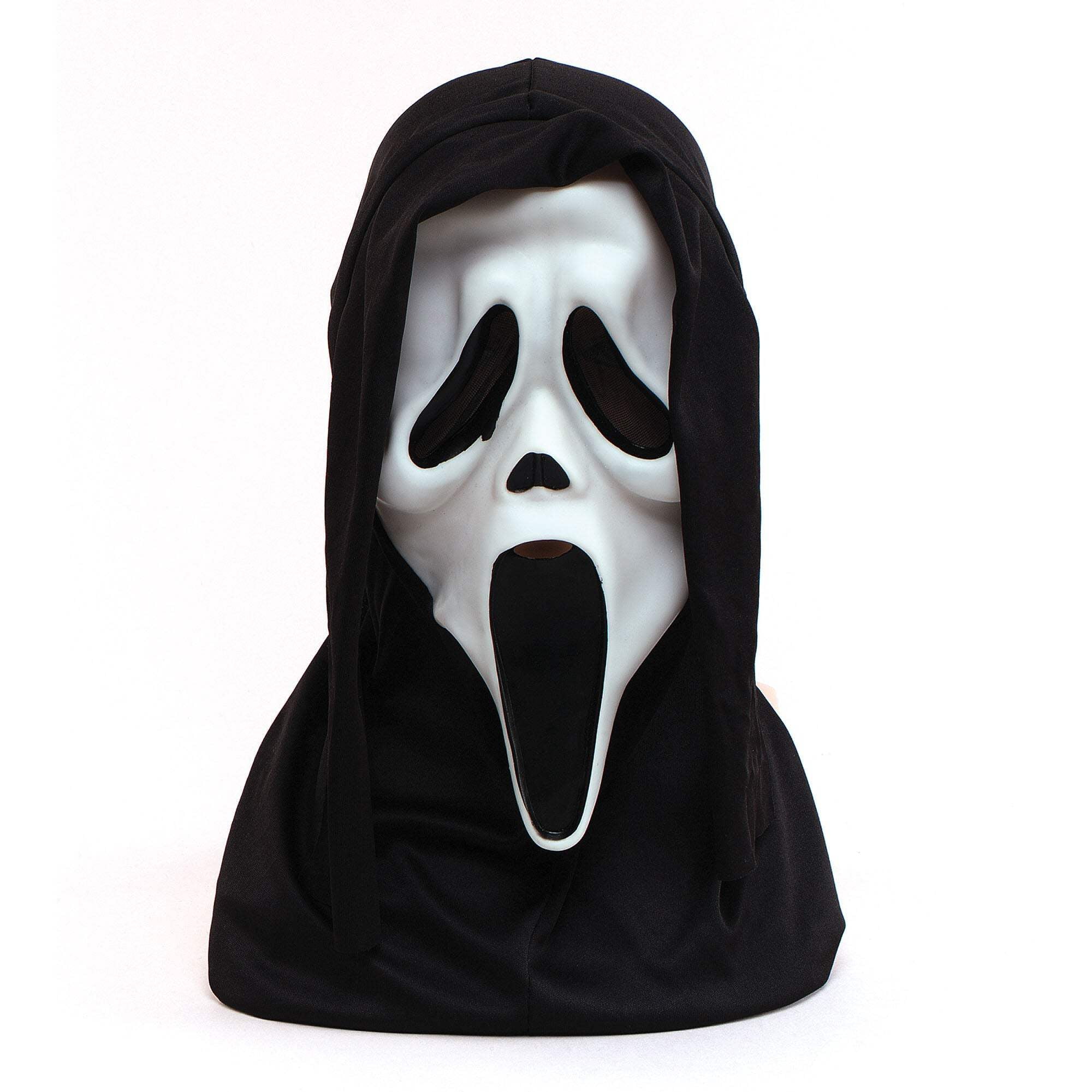 Scream Mask White Rubber Masks Unisex One Size Adult Black Fancy Dress Party Book Week Halloween ...