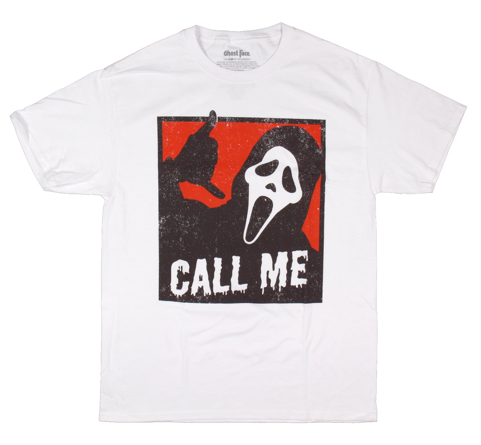 Scream Mens' Ghost Face Call Me Distressed Image Graphic Print T-Shirt ...