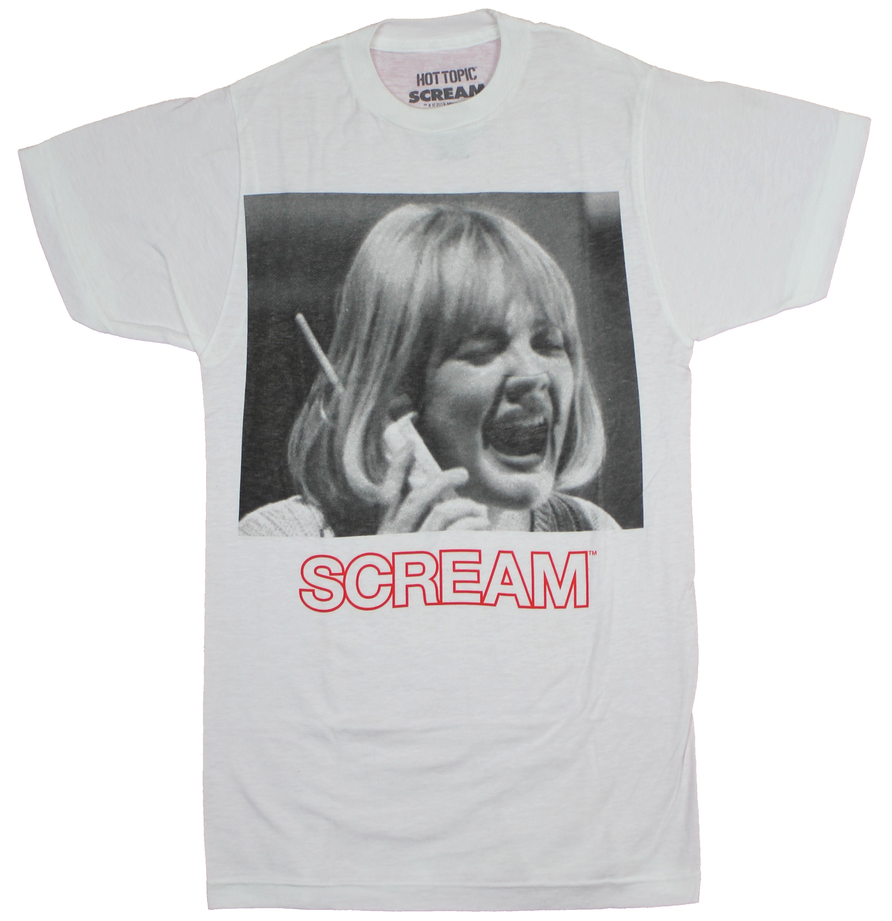 Scream Mens T-Shirt - Casey Becker Screaming Photo Box Image (Large ...