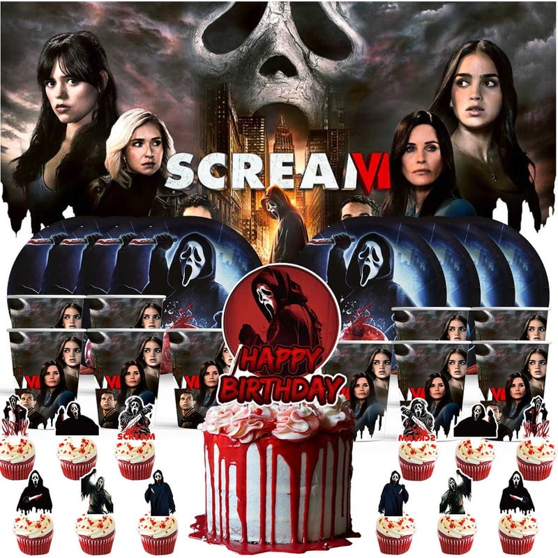 Scream Movie Birthday Cups Party Supplies Decor Backdrop Plates Fans ...