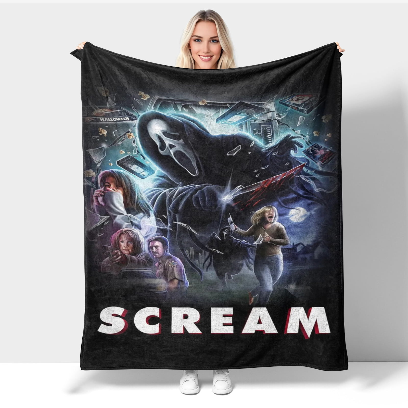 Scream Movie Blanket Throw for Home Decor Warm Soft Christmas Halloween ...