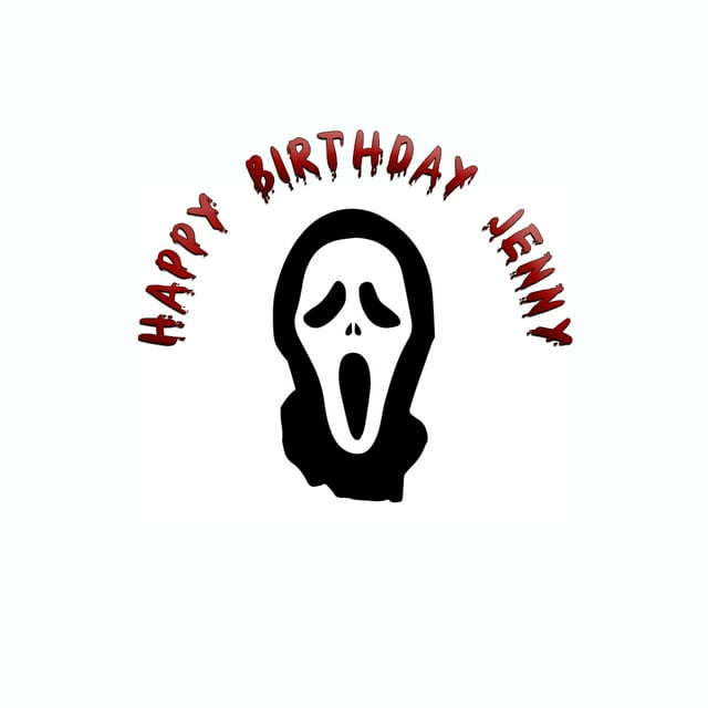 Scream Movie Mask Face Birthday Edible Image Cake Topper For Half Sheet ...