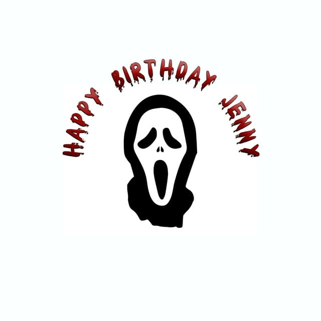 Scream Movie Mask Face Birthday Edible Image Cake Topper For Quarter ...