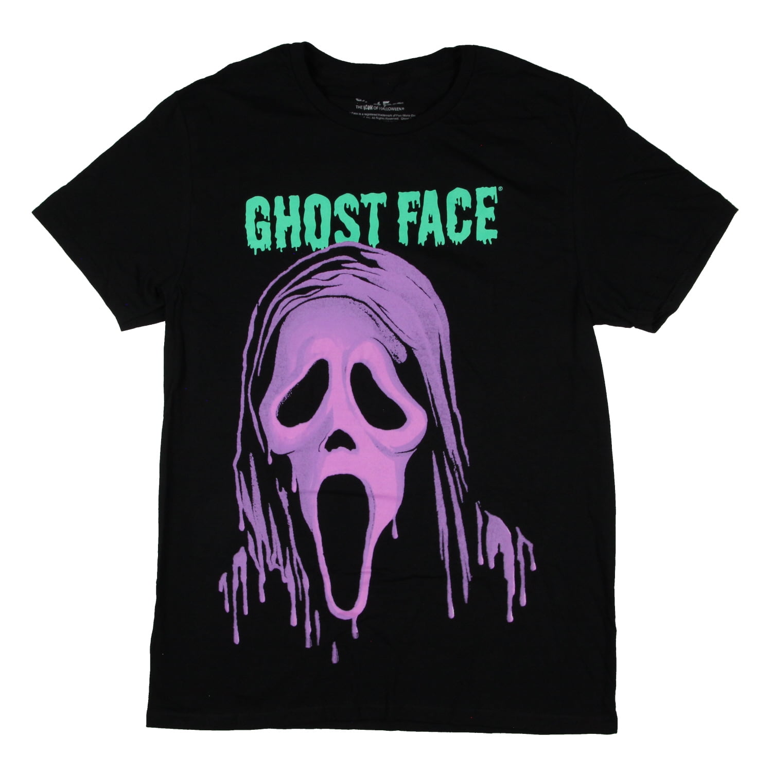 Scream Movie Men's Ghost Face Drip Design Mask Adult Short Sleeve T ...