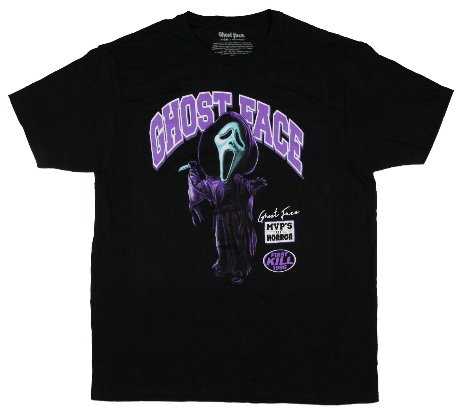 Scream Movie Men's Ghost Face MVP'S Of Horror Adult Short Sleeve T ...