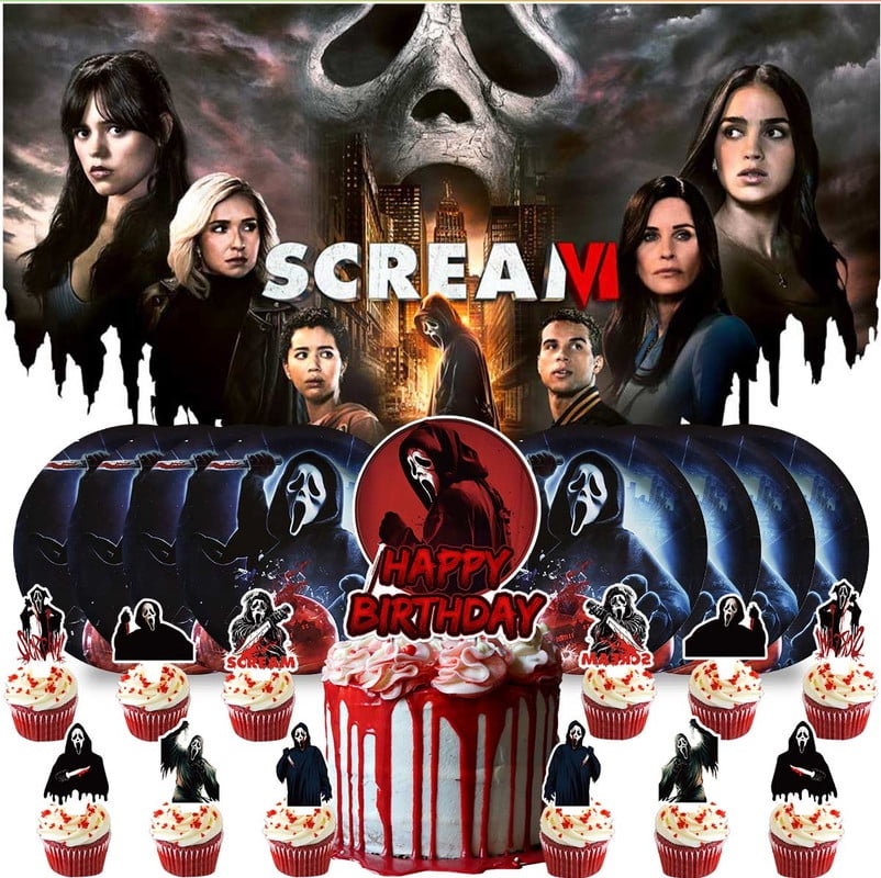 Scream Movie Party Decor Decorations Plates Background Cake Topper Fans ...