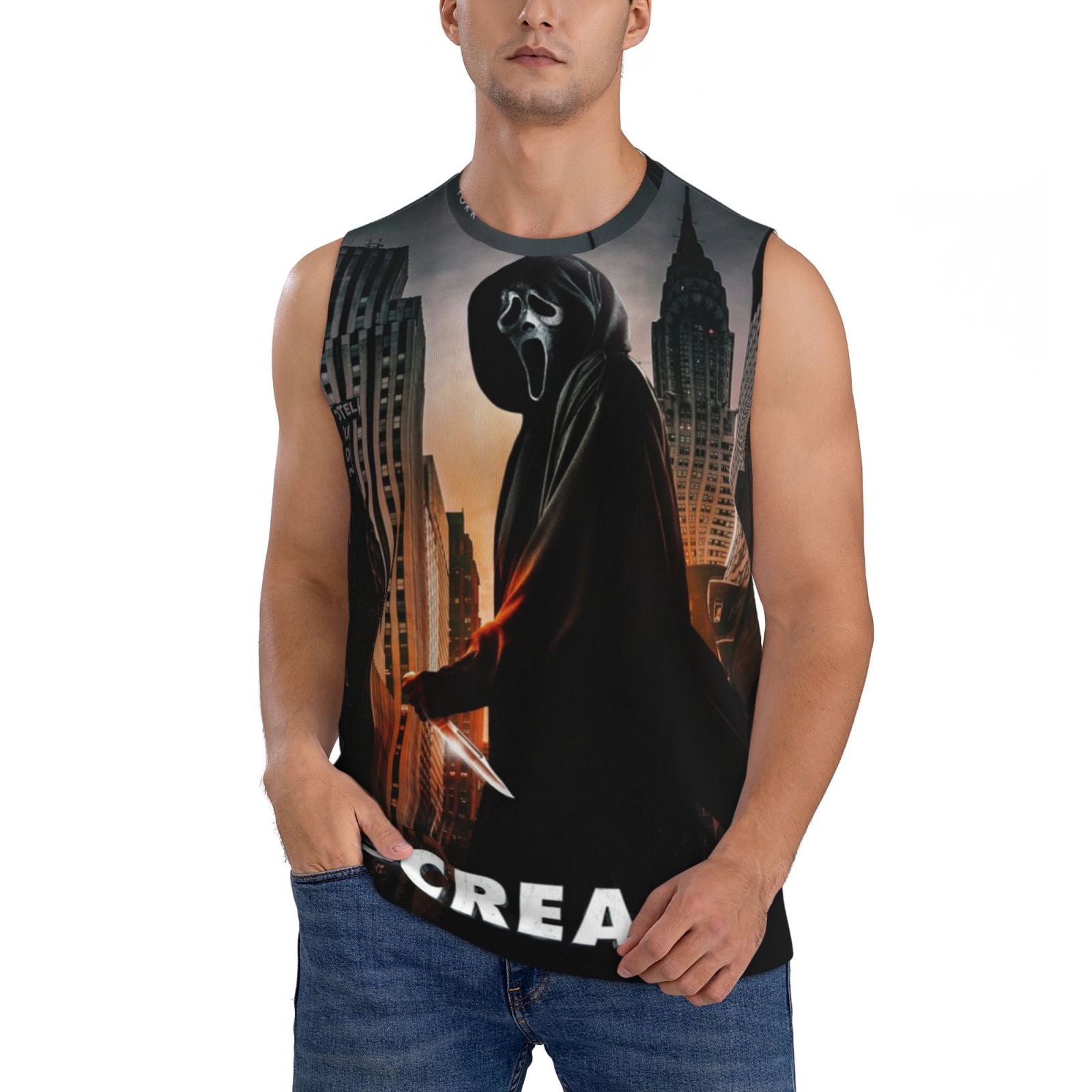 Scream Movie Tank Top For Mens Lightweight Sleeveless T Shirts Workout ...