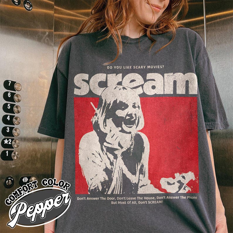 Scream Movie Vintage Graphic Tee, Retro Horror Shirt, Scary Movie ...