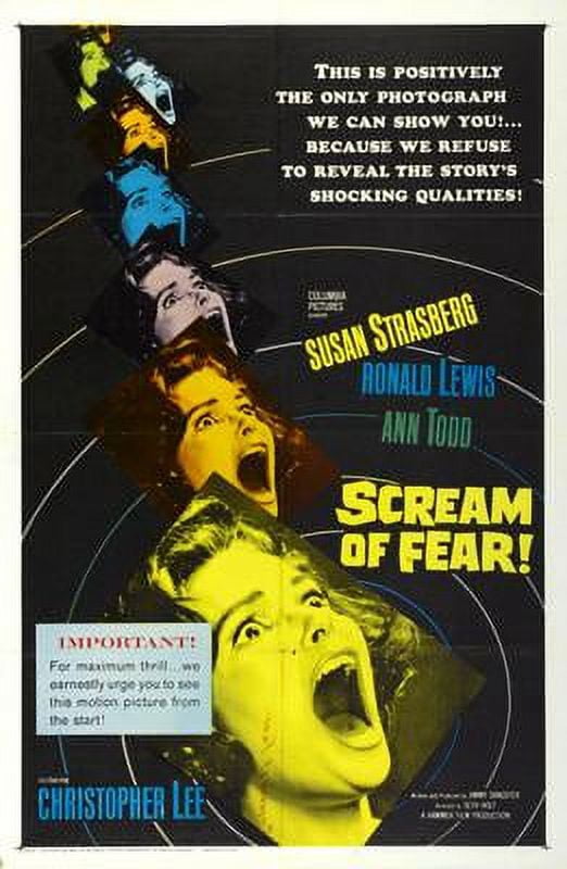 Scream Of Fear Movie Poster Reprint Art decor 27inx40in for any room ...