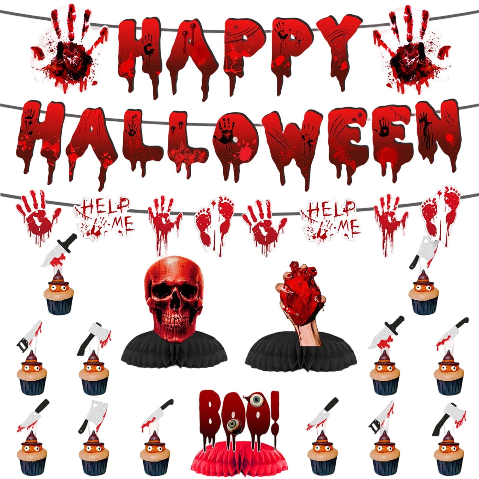 Scream Party Decorations, Birthday Party Banner Scary Halloween ...
