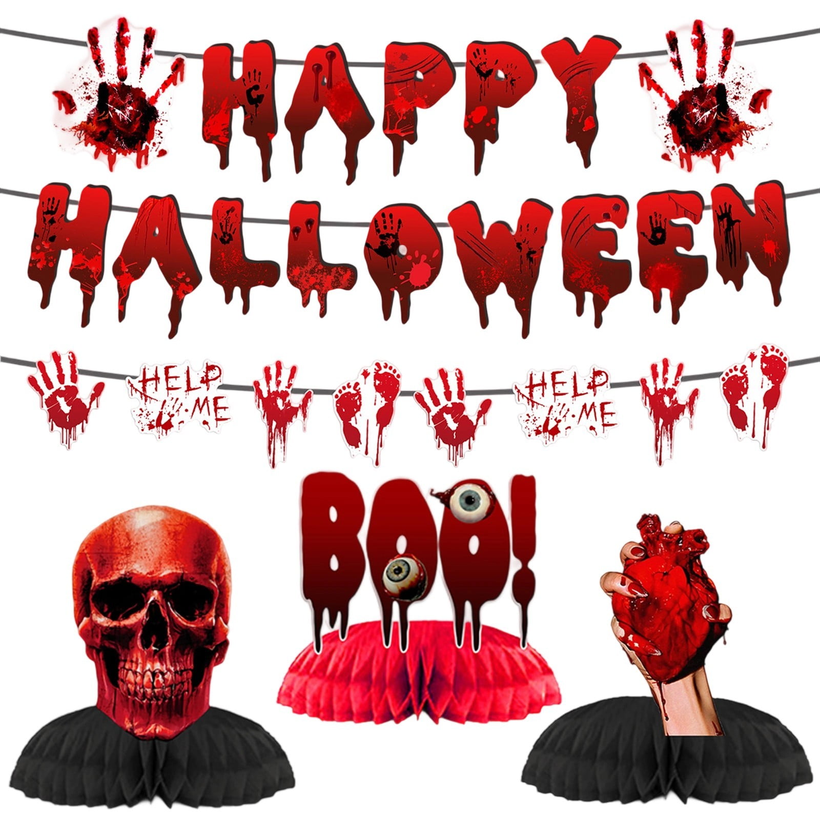 Scream Party Decorations, Birthday Party Banner Scary Halloween ...