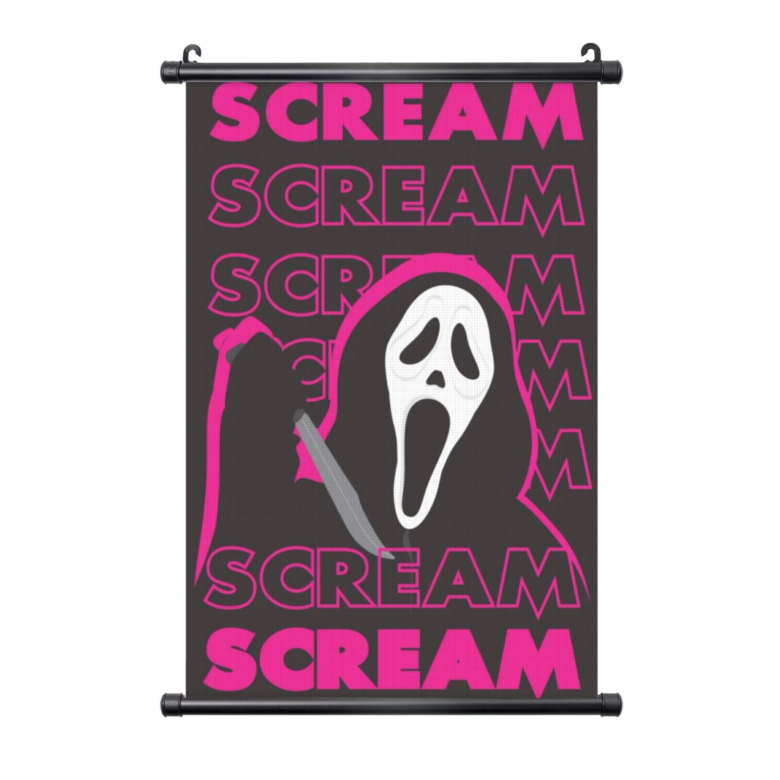 Scream Poster Plastic Shaft Wall Hanging Banner Artwork Canvas Wall Art ...