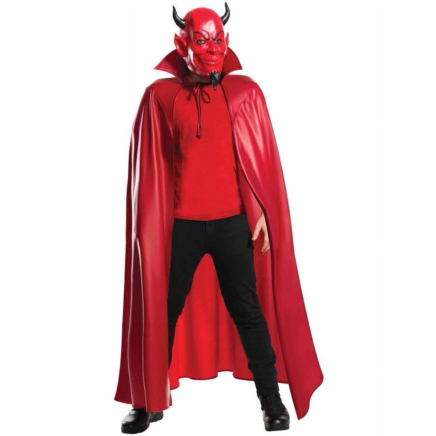 Adult's Mens Deluxe Scream Queens Red Devil Mask With Cape Costume ...
