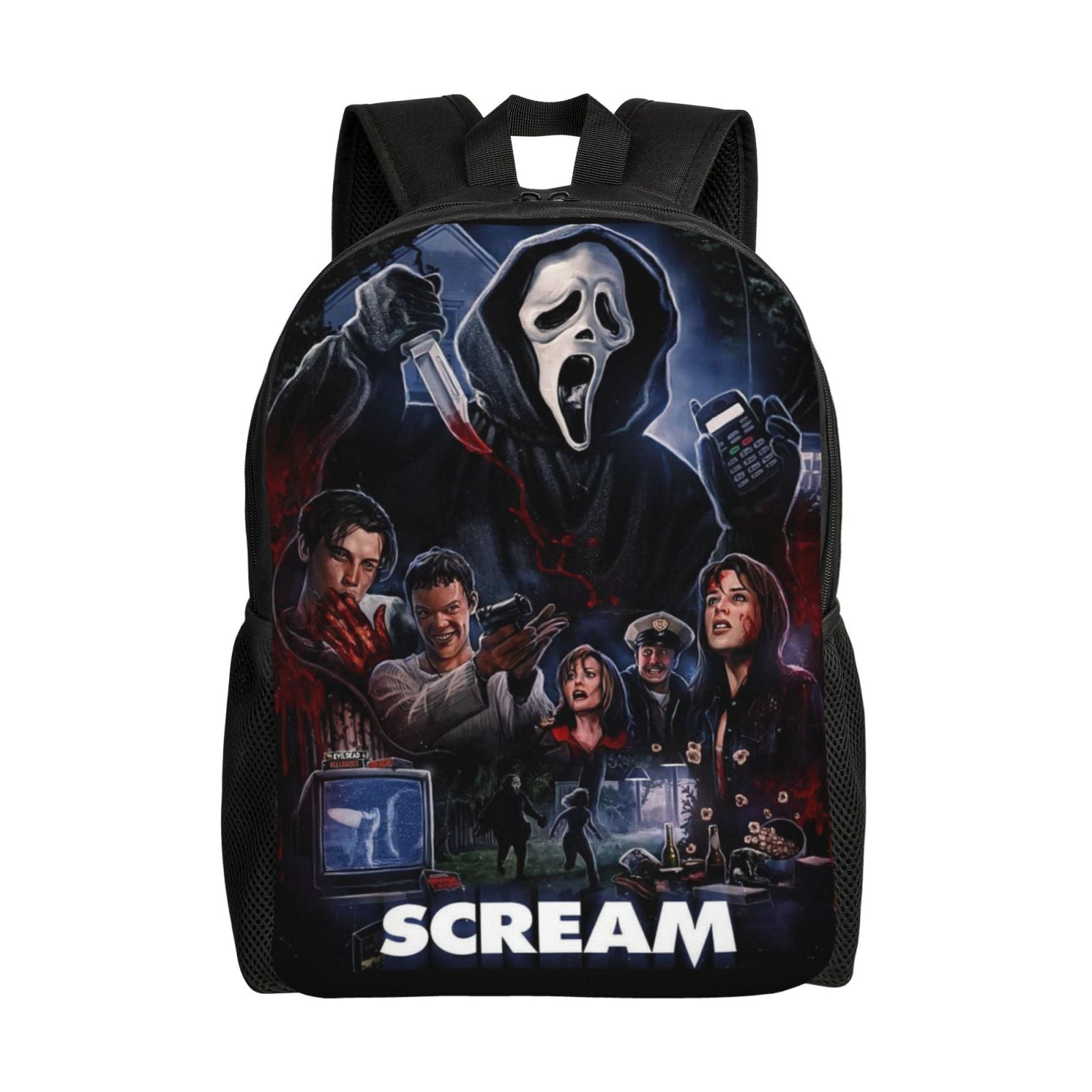 Scream Scary Movie Backpack Casual Adjustable Bookbag School Bag Unisex ...