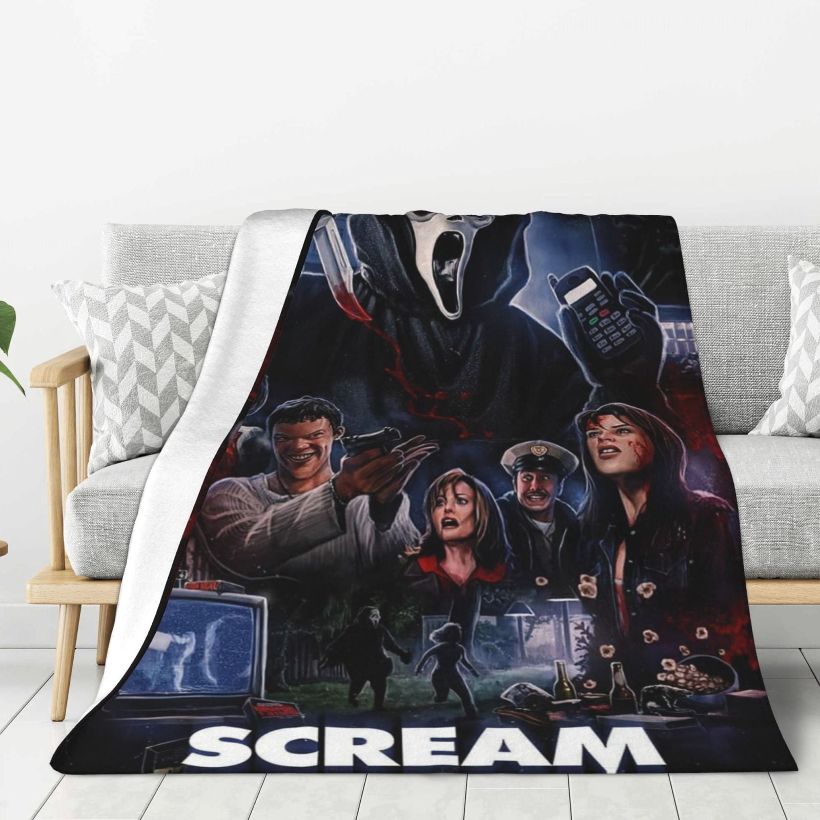 Scream Scary Movie Blanket Cozy Soft Fleece Flannel Bed Blanket All ...