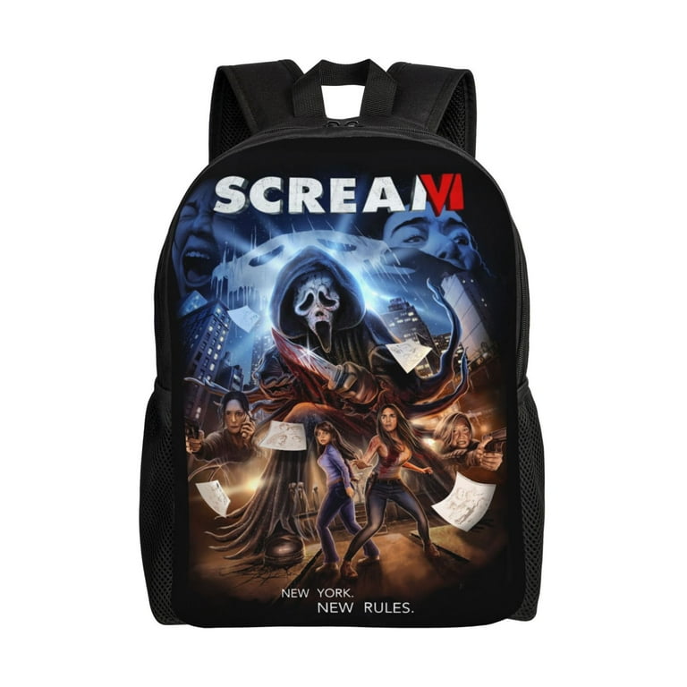 Scream VI Ghostface Backpack Casual Adjustable Bookbag Scream VI Ghostface Backpack Casual Adjustable Bookbag