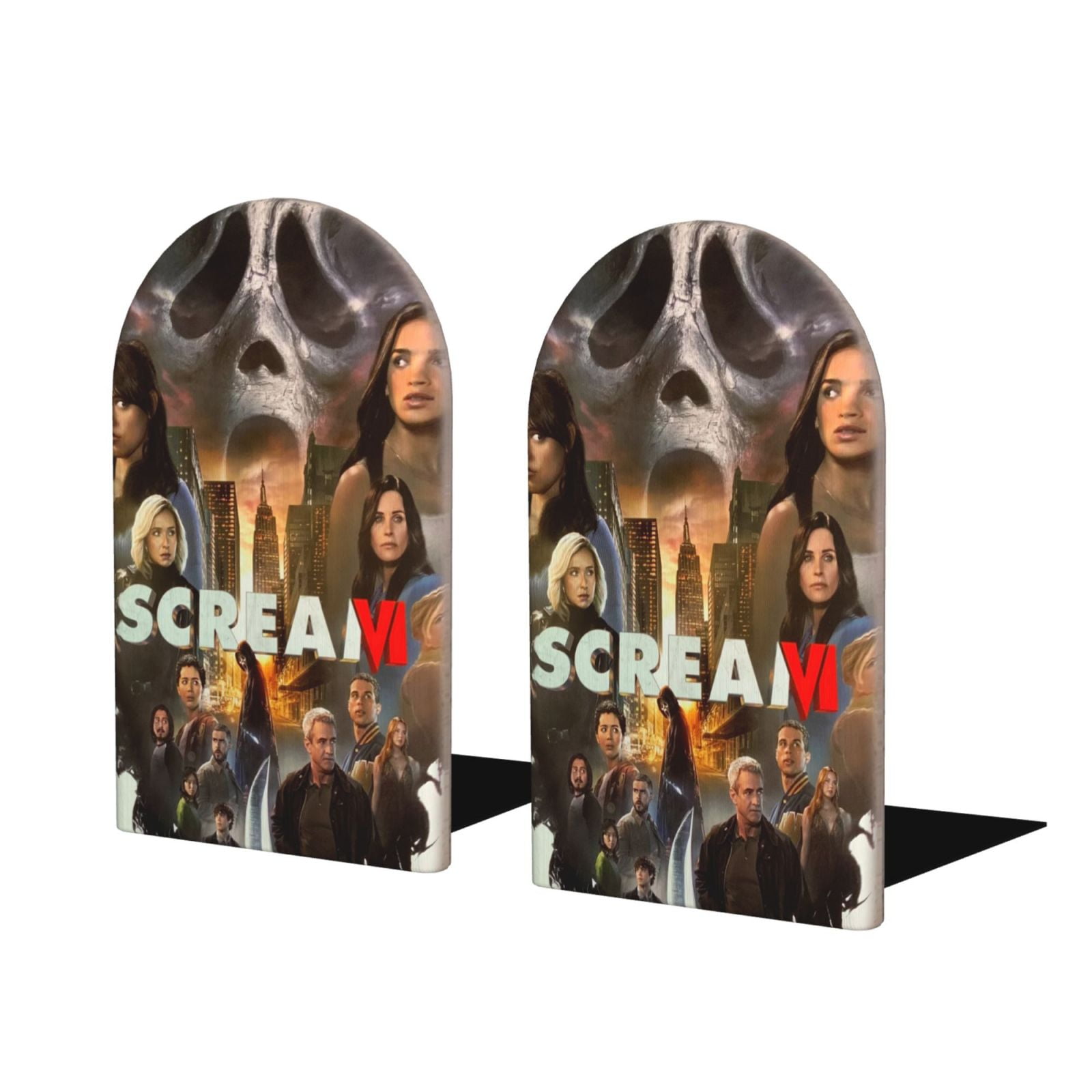 Scream VI Ghostface Scary Bookends Wood Book Divider Shelves Non-Skid ...