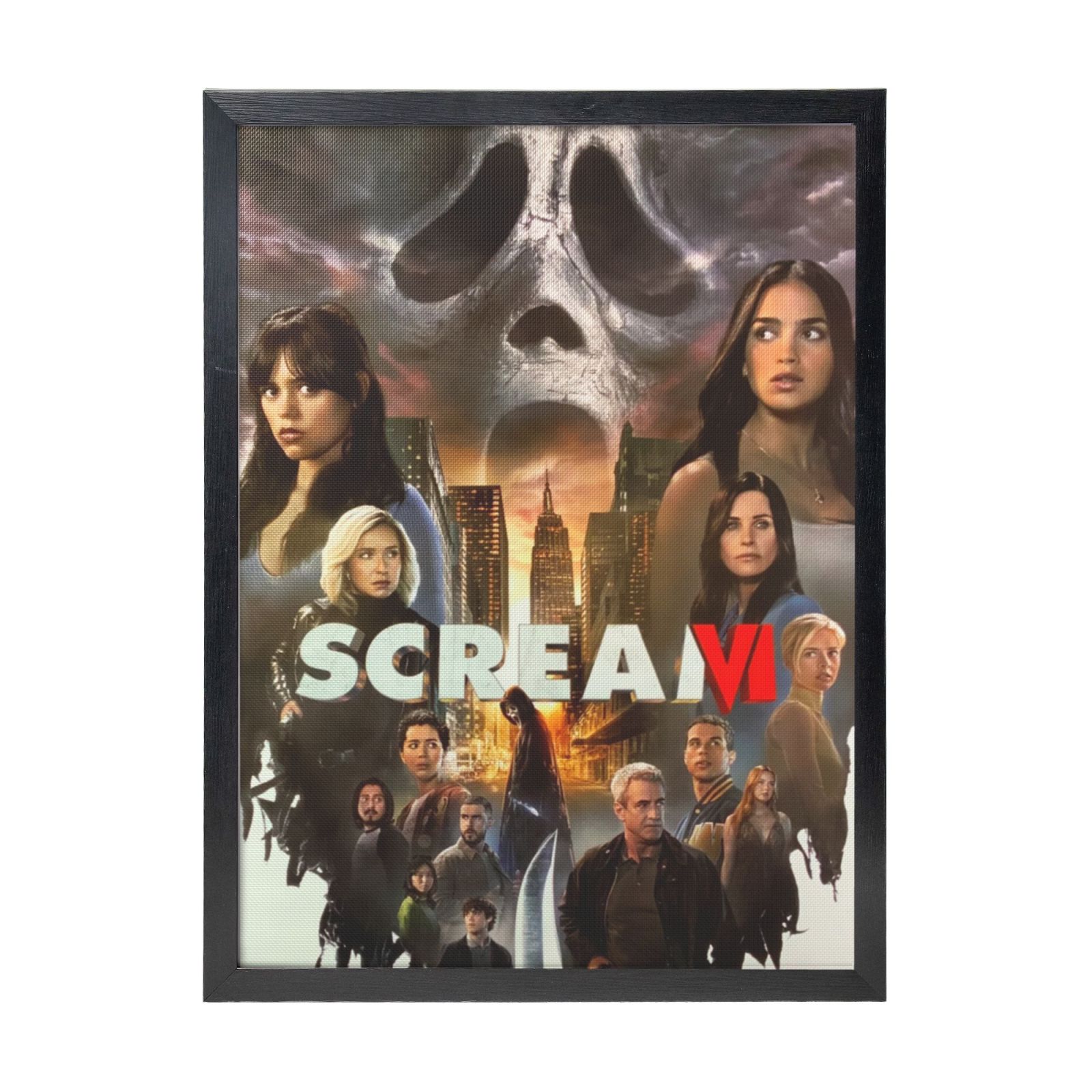 Scream VI Ghostface Scary Decorative Painting Black Frame Canvas Decor ...