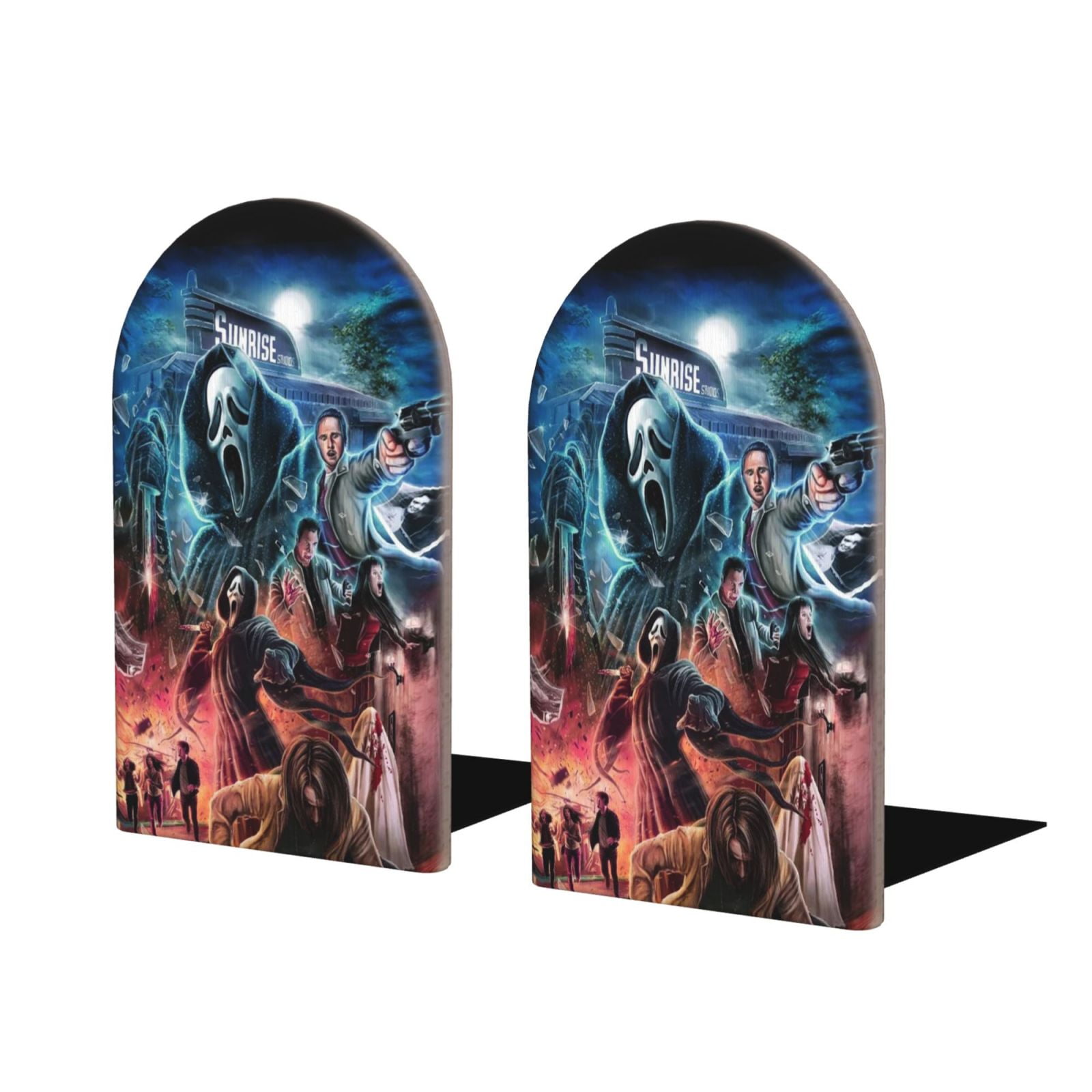 Scream VI Movie Horror Bookends Wood Book Divider Shelves Non-Skid Book ...