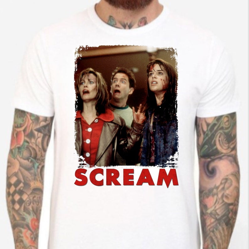 Scream - White T-Shirt. Gale, Randy and Sidney. Men's & Women's all ...