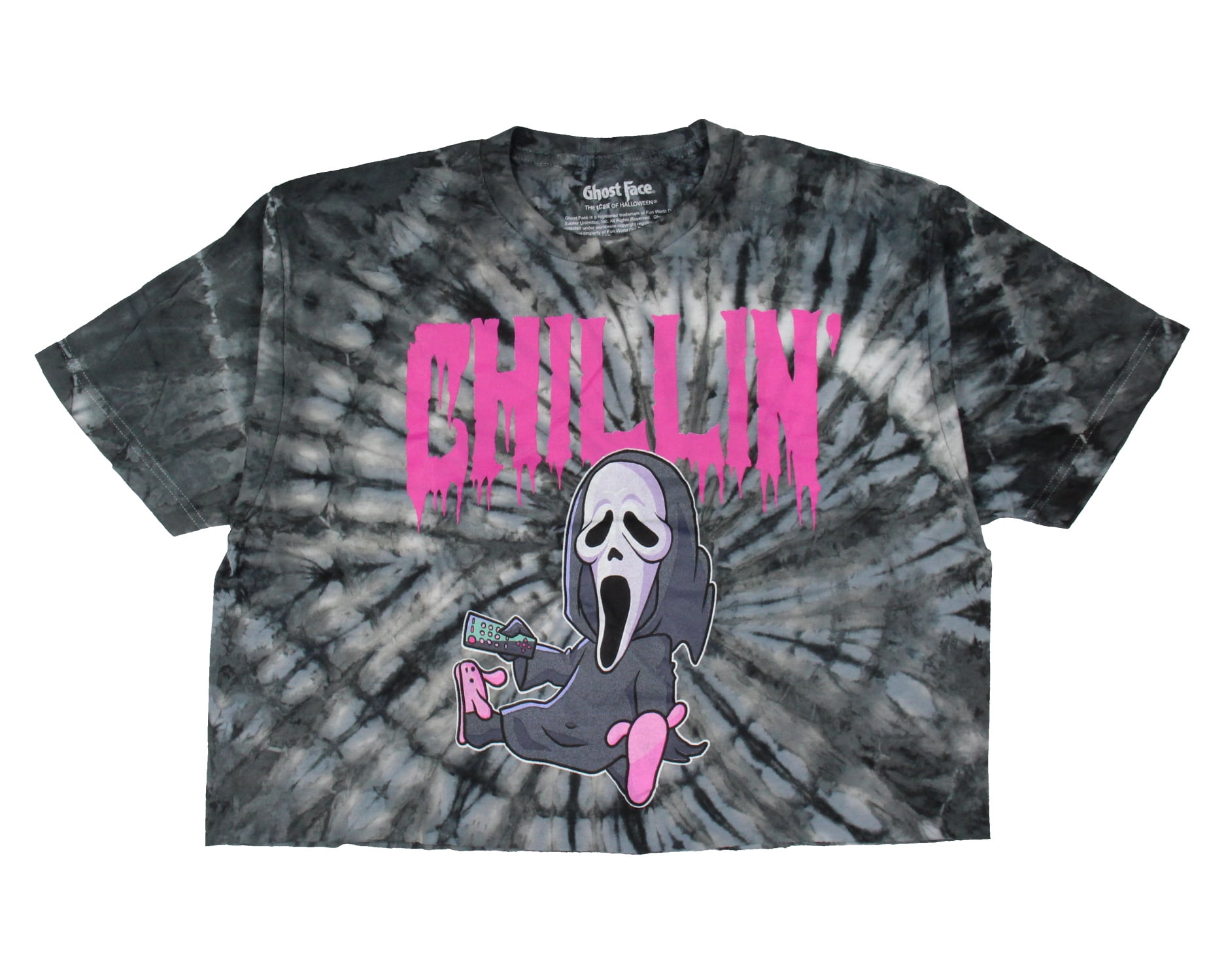 Scream Women's Ghost Face Chillin' Tie-Dye Girl's Crop Top T-Shirt ...