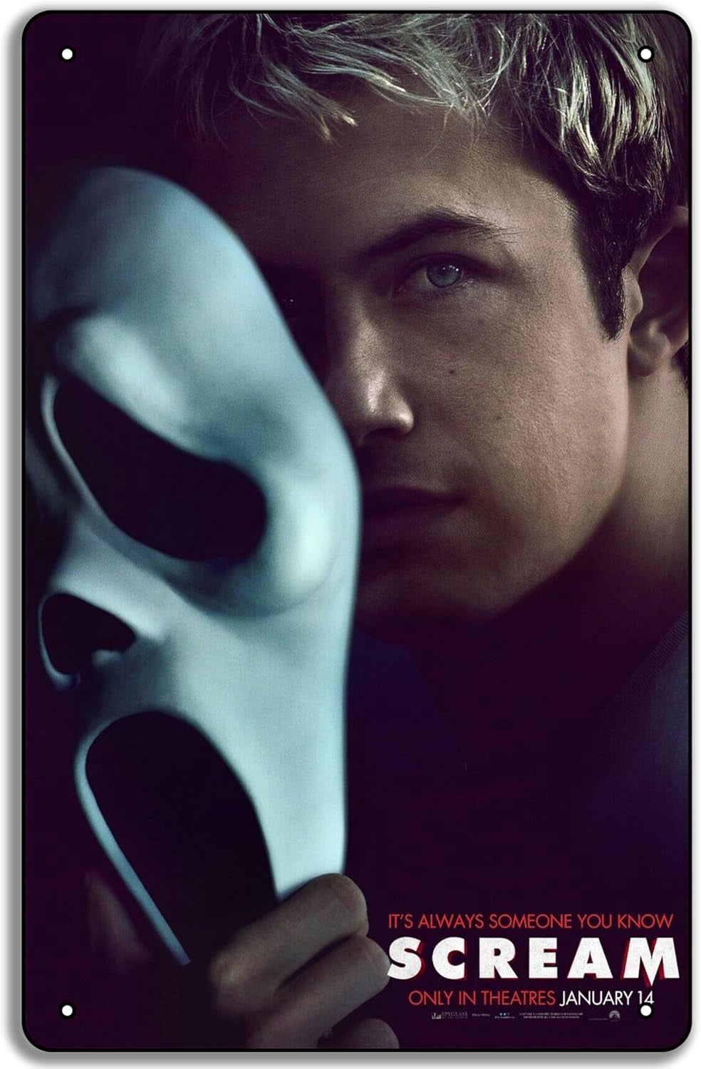 Scream movie poster print (h) 2022 Horror - Dylan Minnette Metal Tin ...