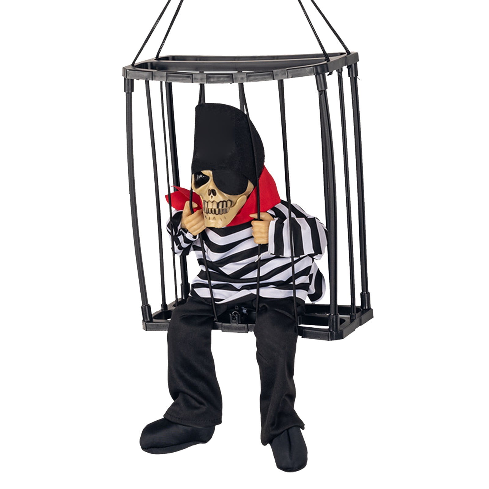 Screaming Animated Halloween Decorations, Scary Skull Cage Prisoner ...