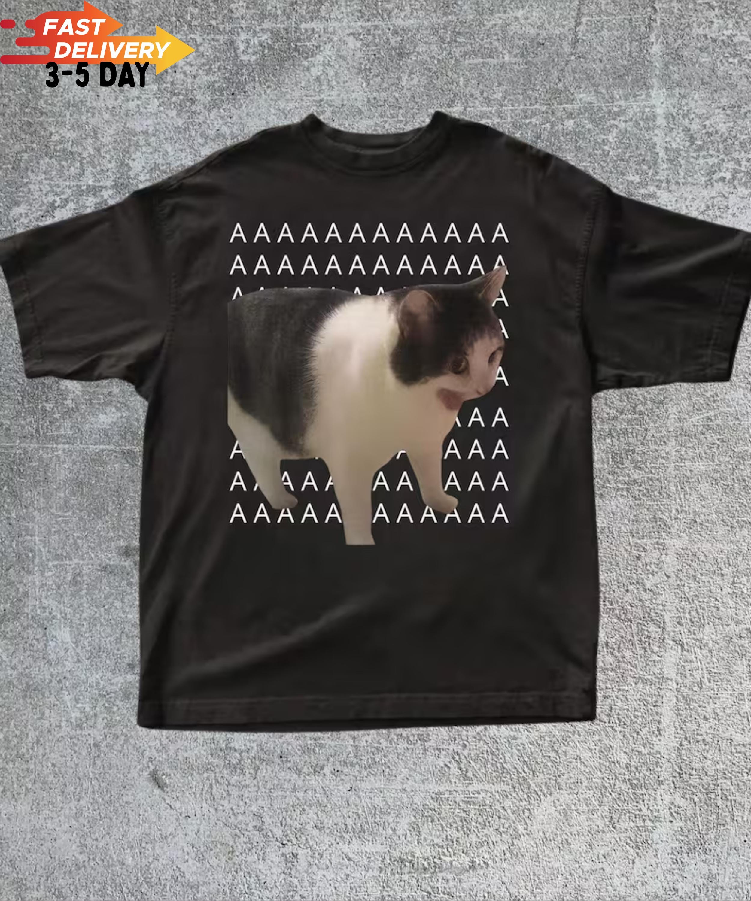 Screaming Cat MemeT-Shirt,Funny Internet Meme Tee,Silly Cat Shirt,Gag ...