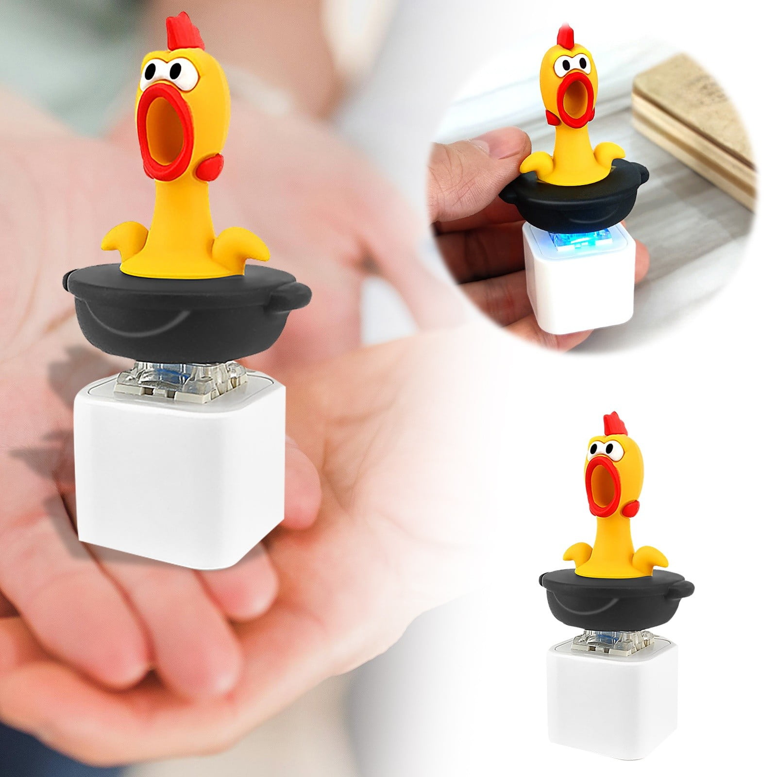 Screaming Chicken Voice Prank Toy with Sound and Light Effects Hilarious Squawking Noise Gadget ...