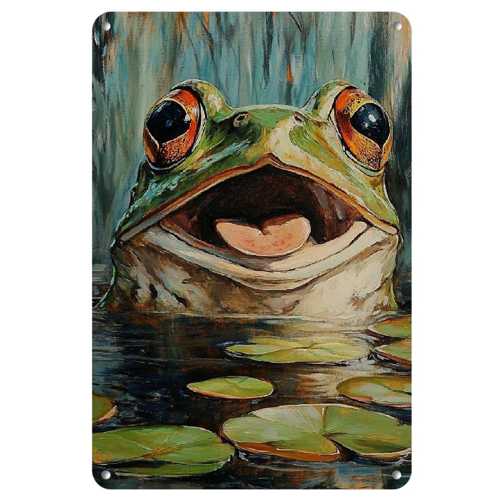 Screaming Frog Iron Sign (8"x12") - Vibrant Whimsical Decor for Home ...