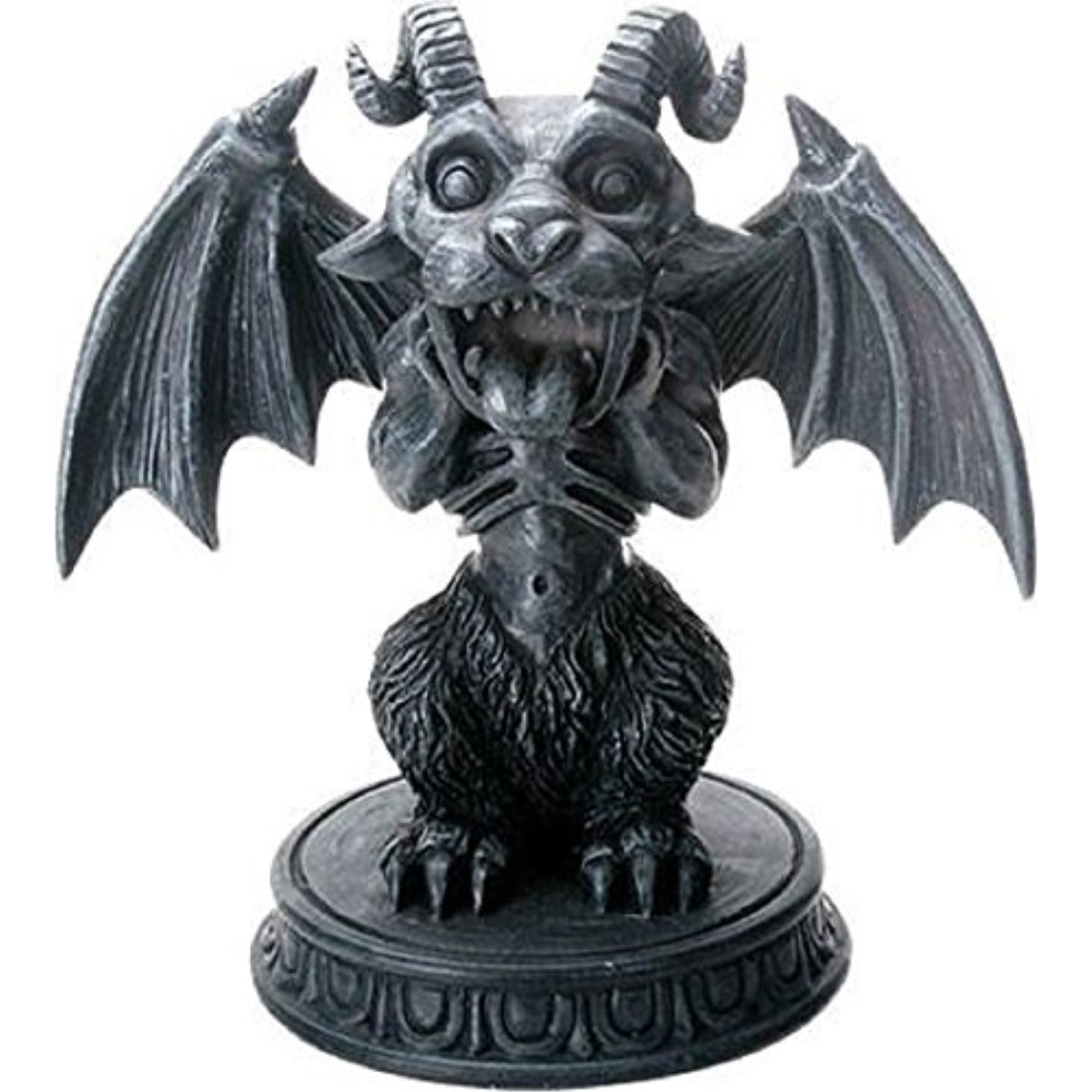Screaming Gargoyle on Pedestal Figurine Horned Winged Demon Gothic ...