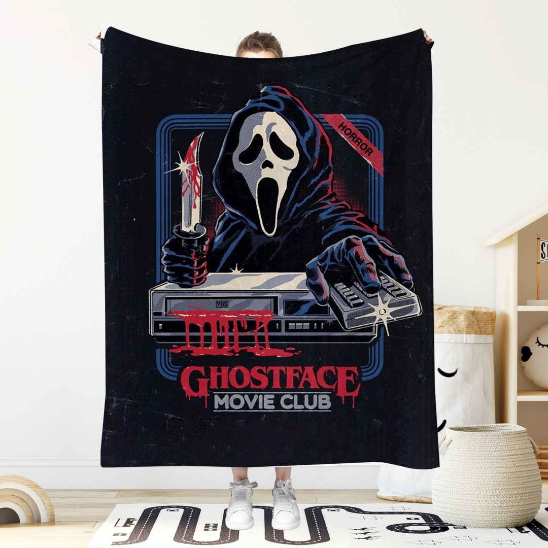 Screaming Ghost Face Blanket - Horror Print, Ultra Soft Scary Throw for ...