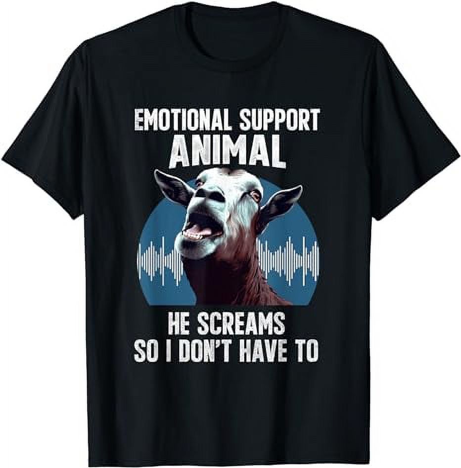Screaming Goat Emotional Support Animal Goat Owner Raiser T-Shirt ...