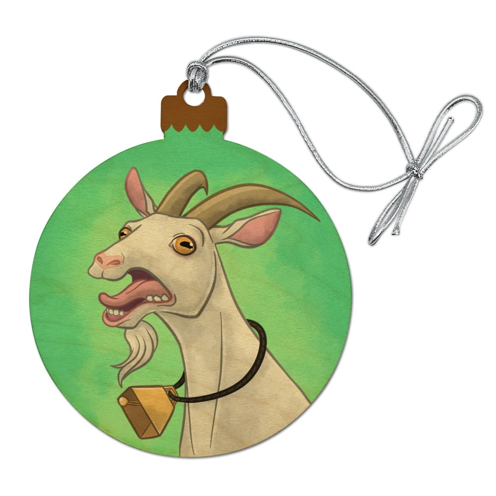 Screaming Goat Wood Christmas Tree Holiday Ornament - Walmart.com