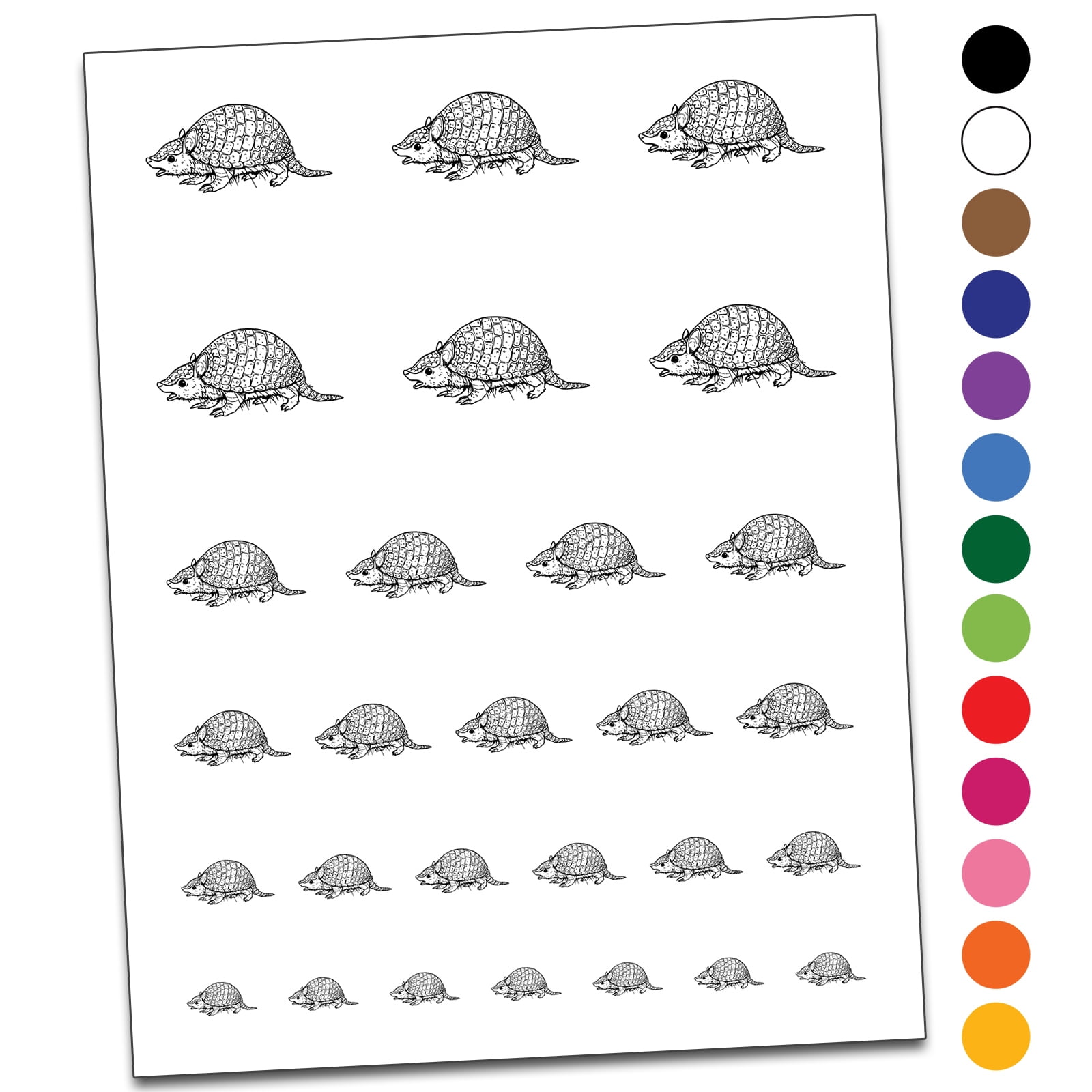 Screaming Hairy Armadillo Water Resistant Temporary Tattoo Set Fake ...