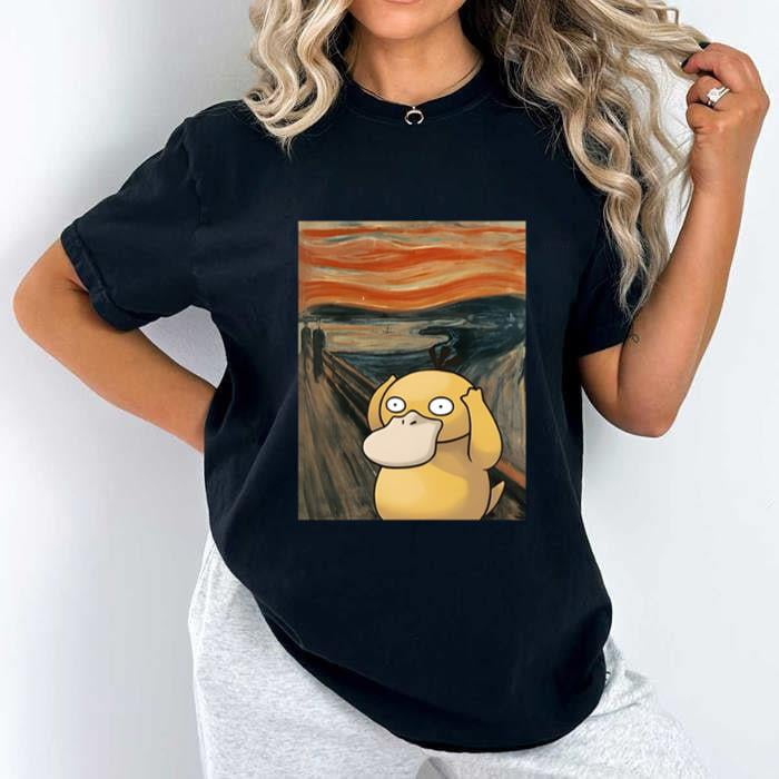 Screaming Psyduck Pokemon Funny Anime Meme Comic Comfort Color T-Shirt ...