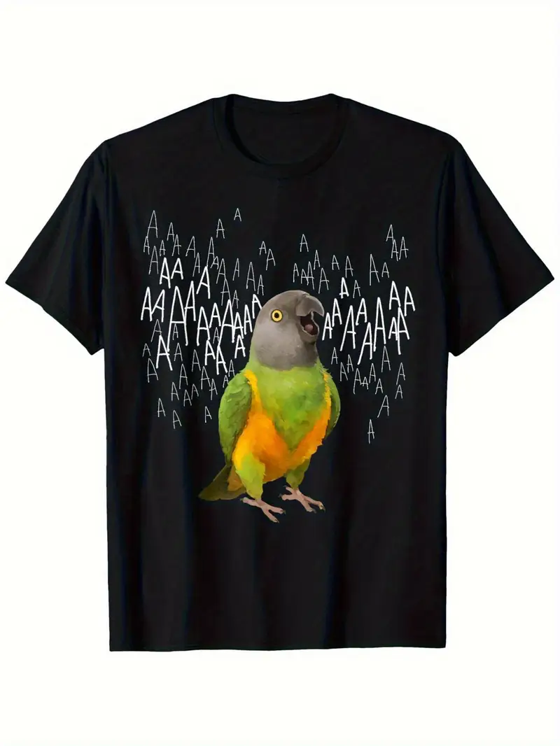 Screaming Senegal Parrot Graphic T-Shirt - 100% Cotton 180gsm Soft ...