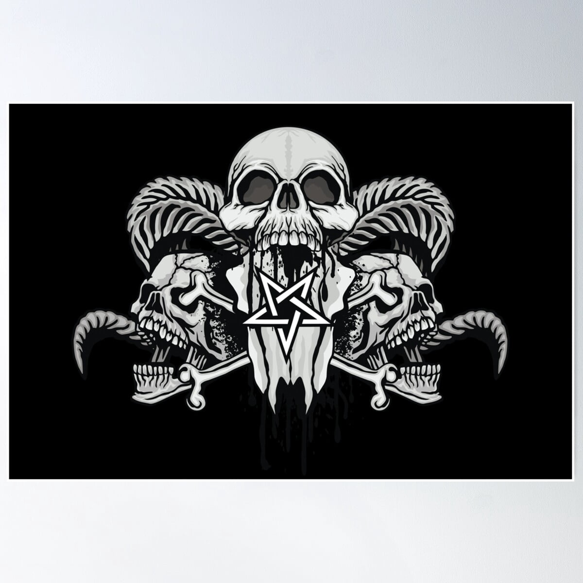 Screaming Skulls Poster Wall Art, Modern Wall Decor For Living Room ...