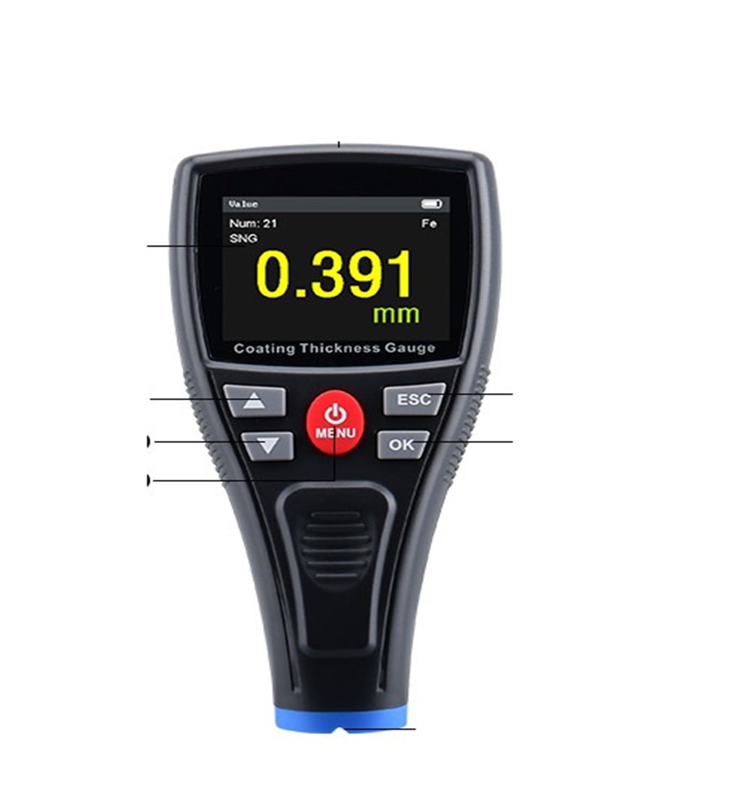 Scree Digital Coating Thickness Gauge 0-1500um Portable Metal Thickness ...