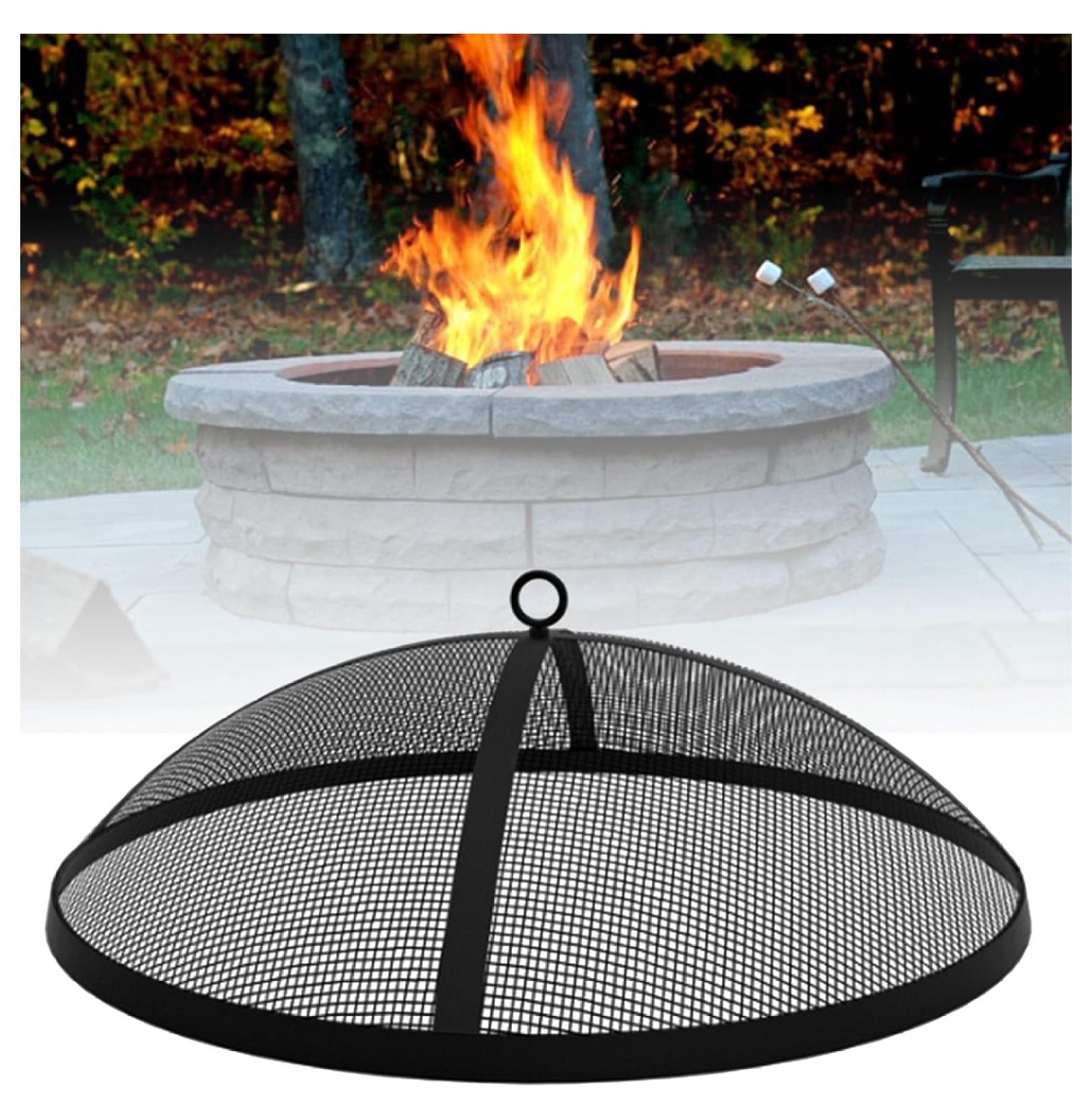 Screen 36 Inch Round Lid, Heavy Duty Steel Mesh Screen Ember Arrester ...