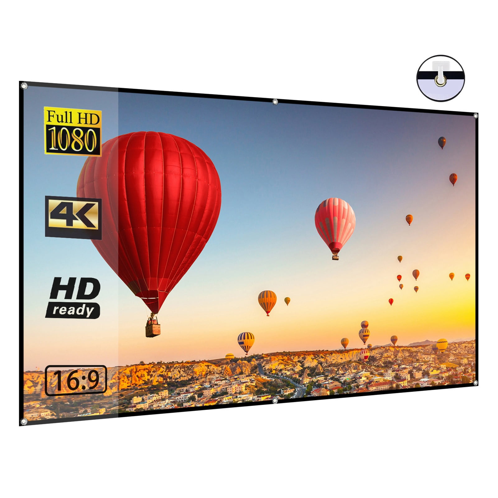 Screen 72-inch Portable HD Projector Screen 16:9 Projection Screen ...