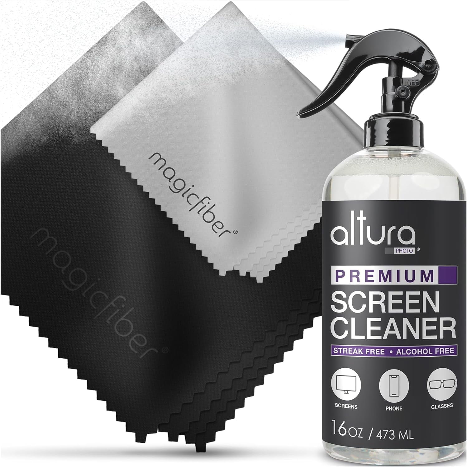 Screen Cleaner Spray (16oz) and rofiber - TV Screen Cleaner, Computer ...