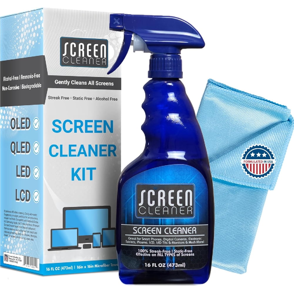 Screen Cleaner Spray and Wipe Kit - Safe for LED, LCD, OLED, Smart TV ...